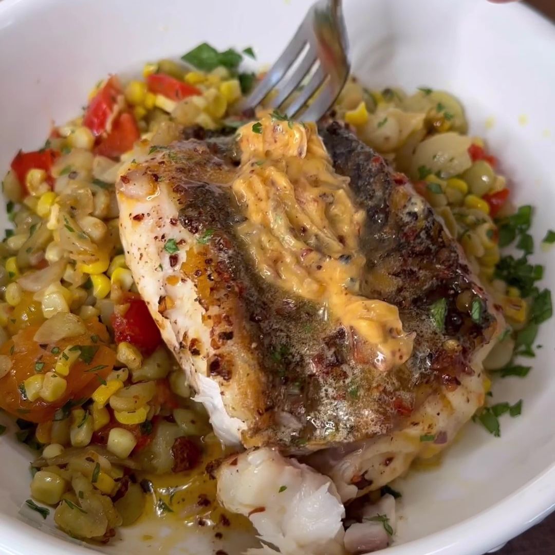 Pan Seared Snapper with Succotash – Boudreaux's Backyard